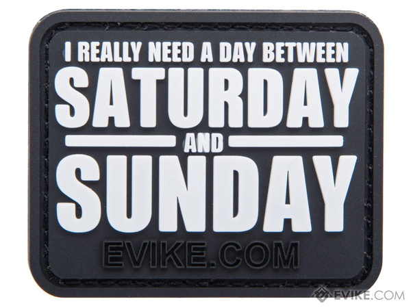 Evike.com "Between Saturday and Sunday" PVC Morale Patch – Niagara Quartermaster
