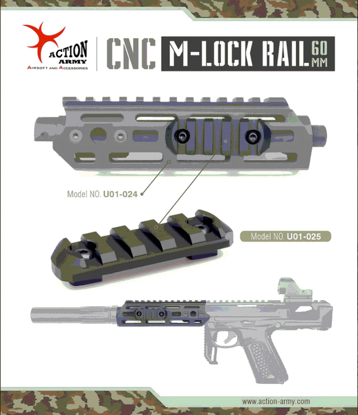 Action Army CNC M-Lok Rail 60mm – Niagara Quartermaster